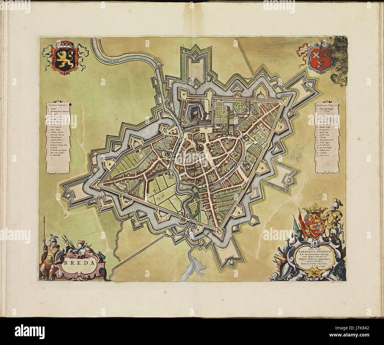 The *Atlas de Wit* is a historic 1698 map showcasing the town of Breda ...