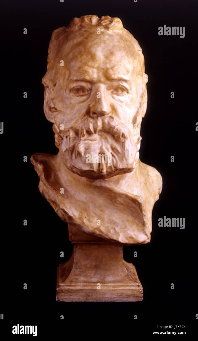A bust of the famous French writer Victor Hugo, created as a tribute to ...