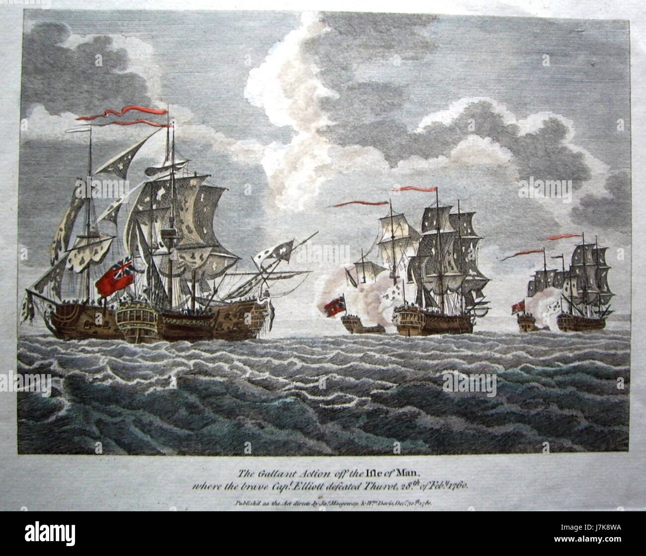 The action between Captain Elliot and Thurot in February 1760, during ...