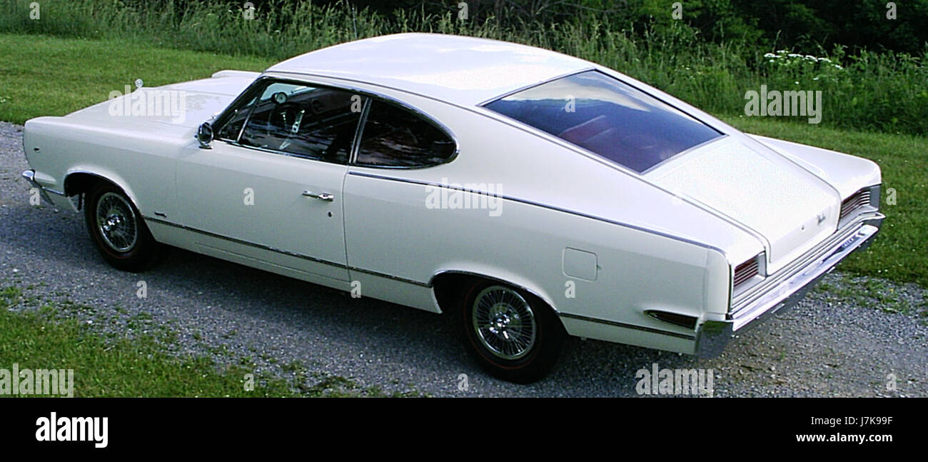 1967 AMC Marlin white with red interior 04 cropped Stock Photo - Alamy