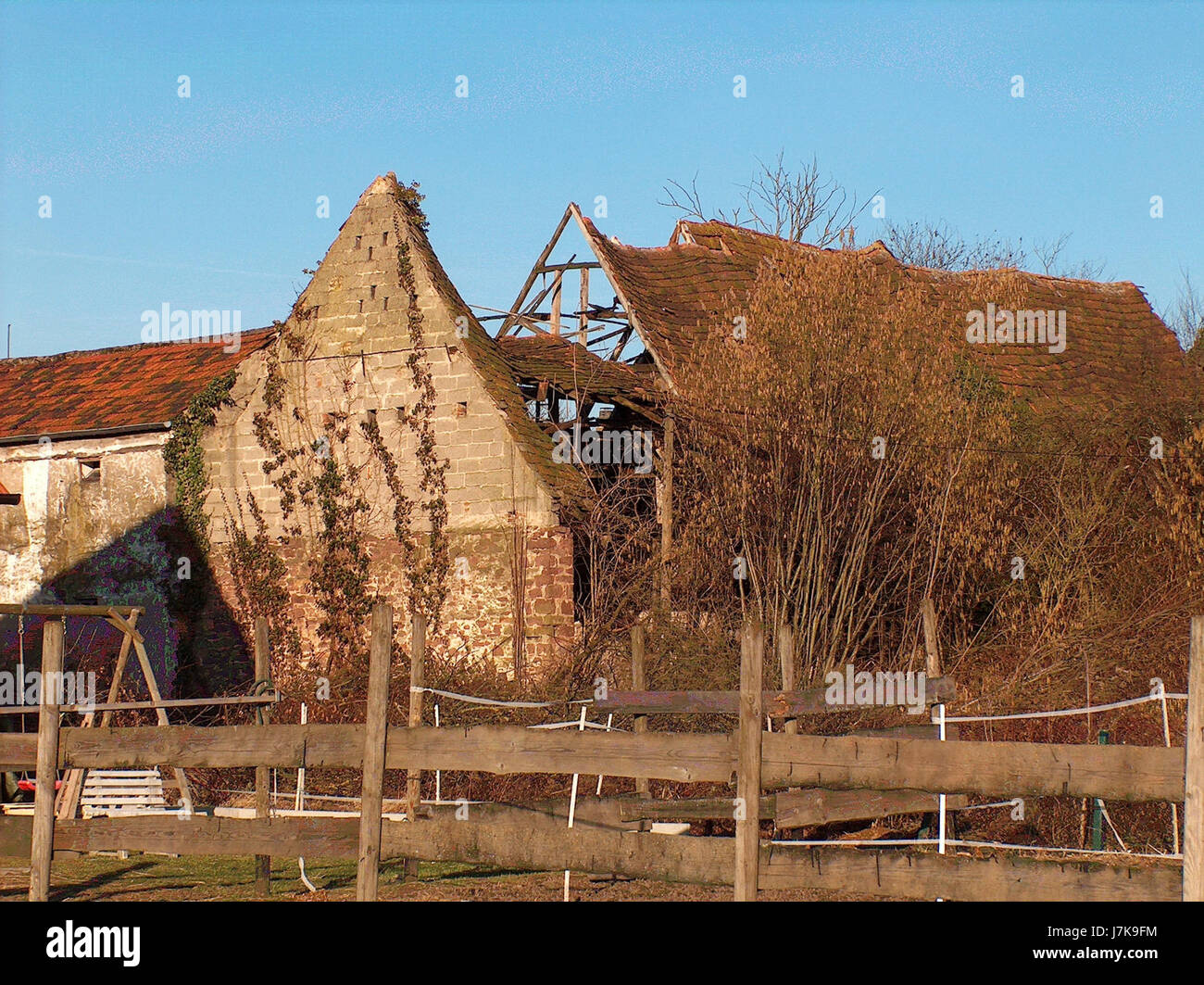 This image captures the Scheune in Reilingen, Germany, taken on ...