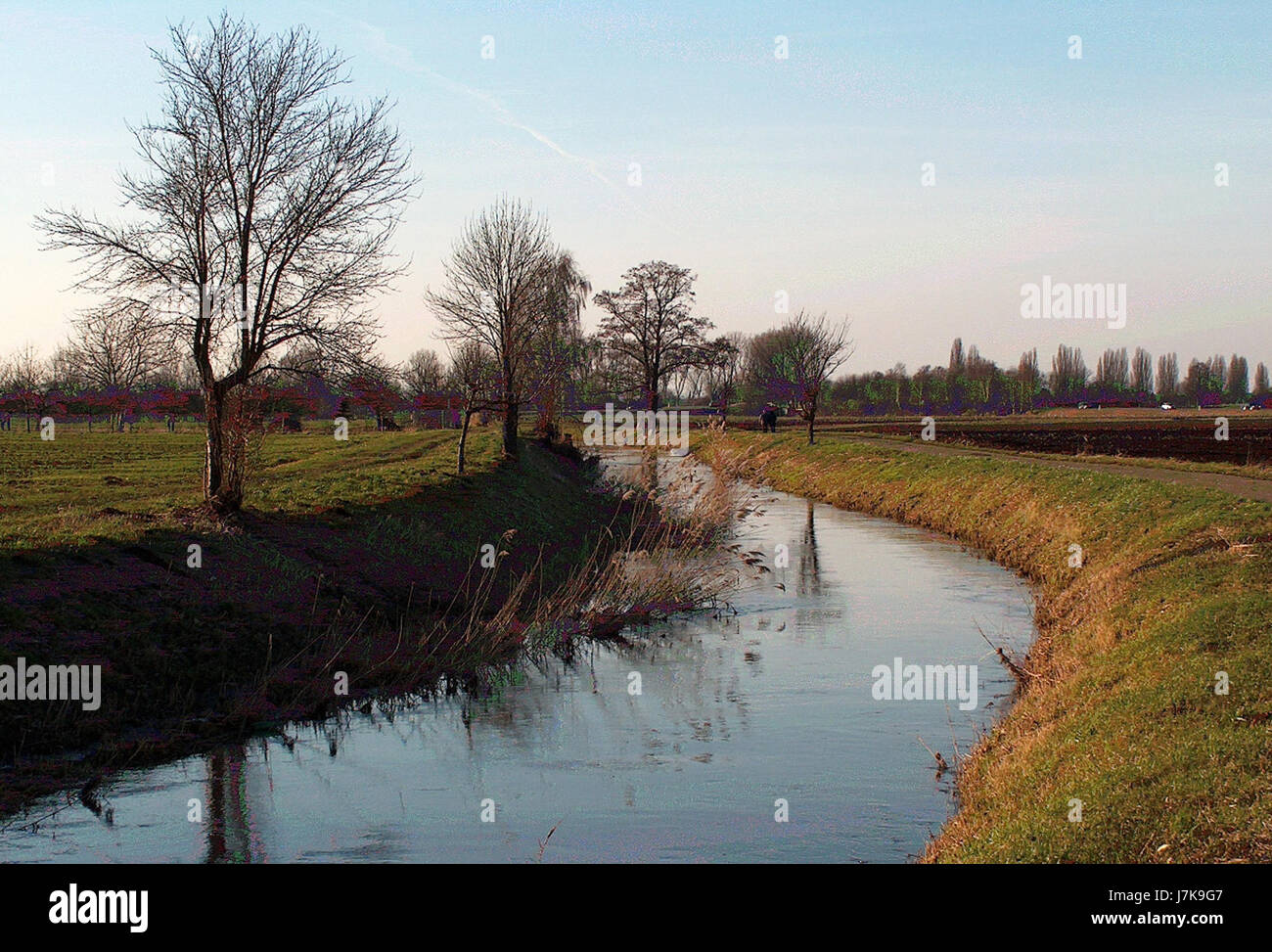 The image captures a view of Kraichbach, a river located in Reilingen ...