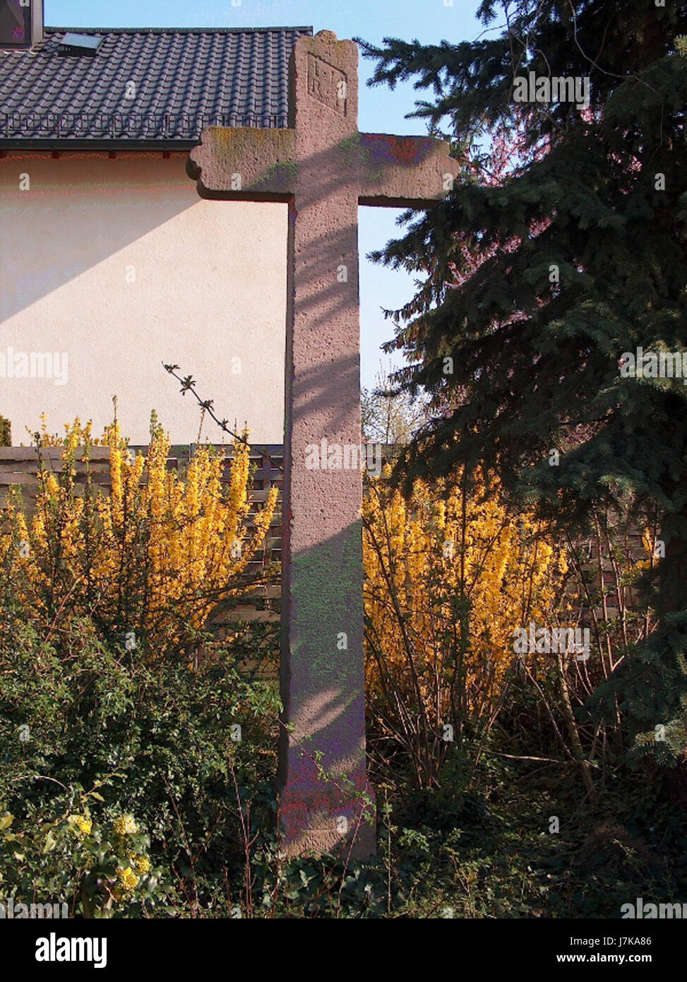 This image of a roadside cross (Wegkreuz) in Hockenheim, Germany, taken ...