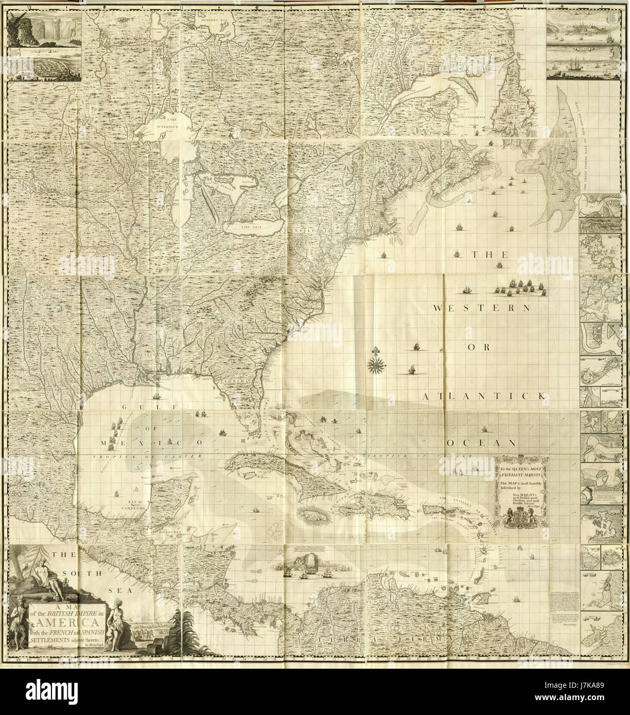 1733 A Map Popple Stock Photo - Alamy