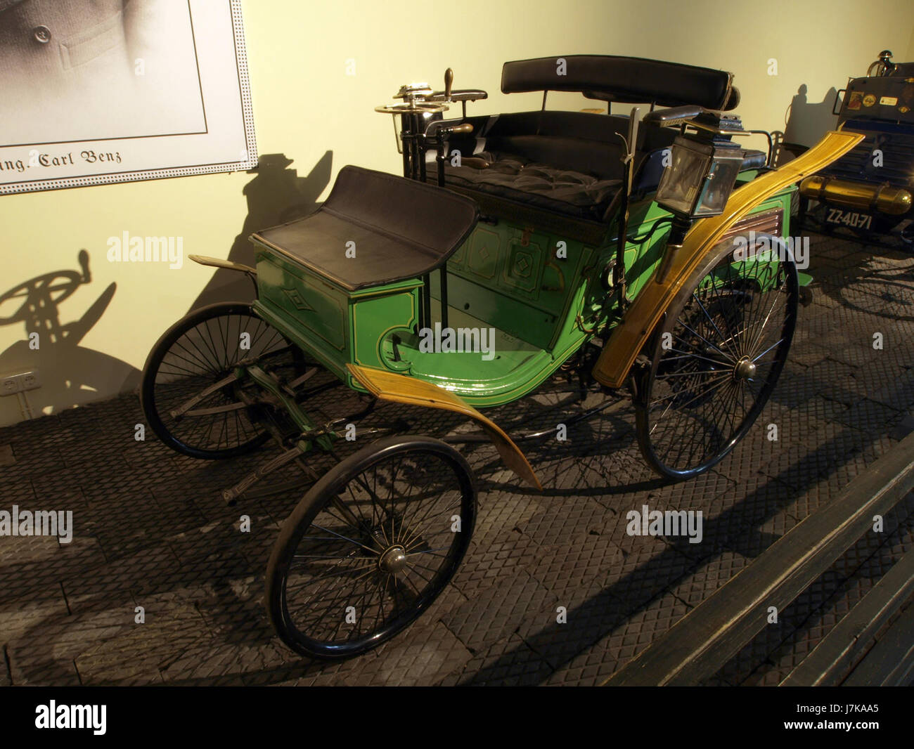 A 1897 Benz Velo, an early automobile produced by Benz & Cie, known for ...