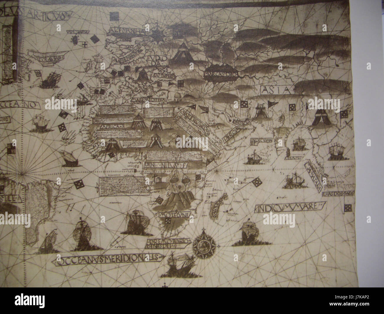 A 1506 world map by Kunstmann, depicting geographical knowledge of the ...