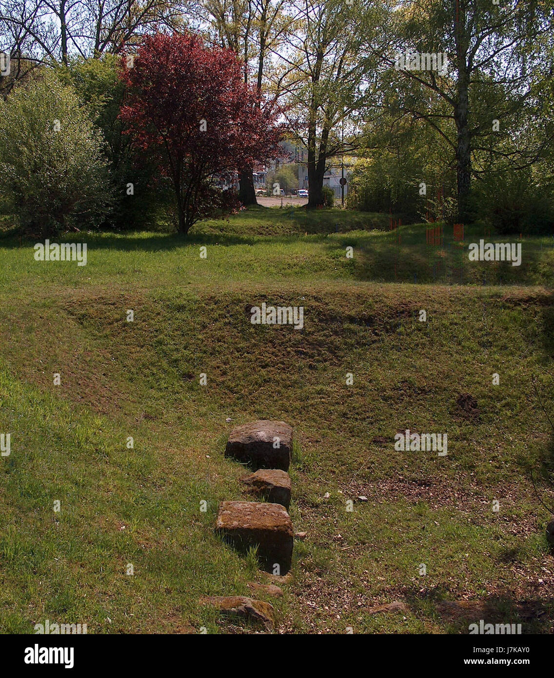 A reference to a photograph or historical record of the Roman castle ...