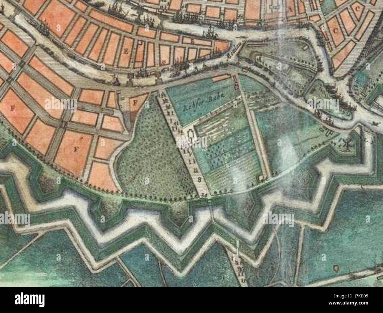 *Danzig Langgarten*, a 1687 map, represents the layout of the ...