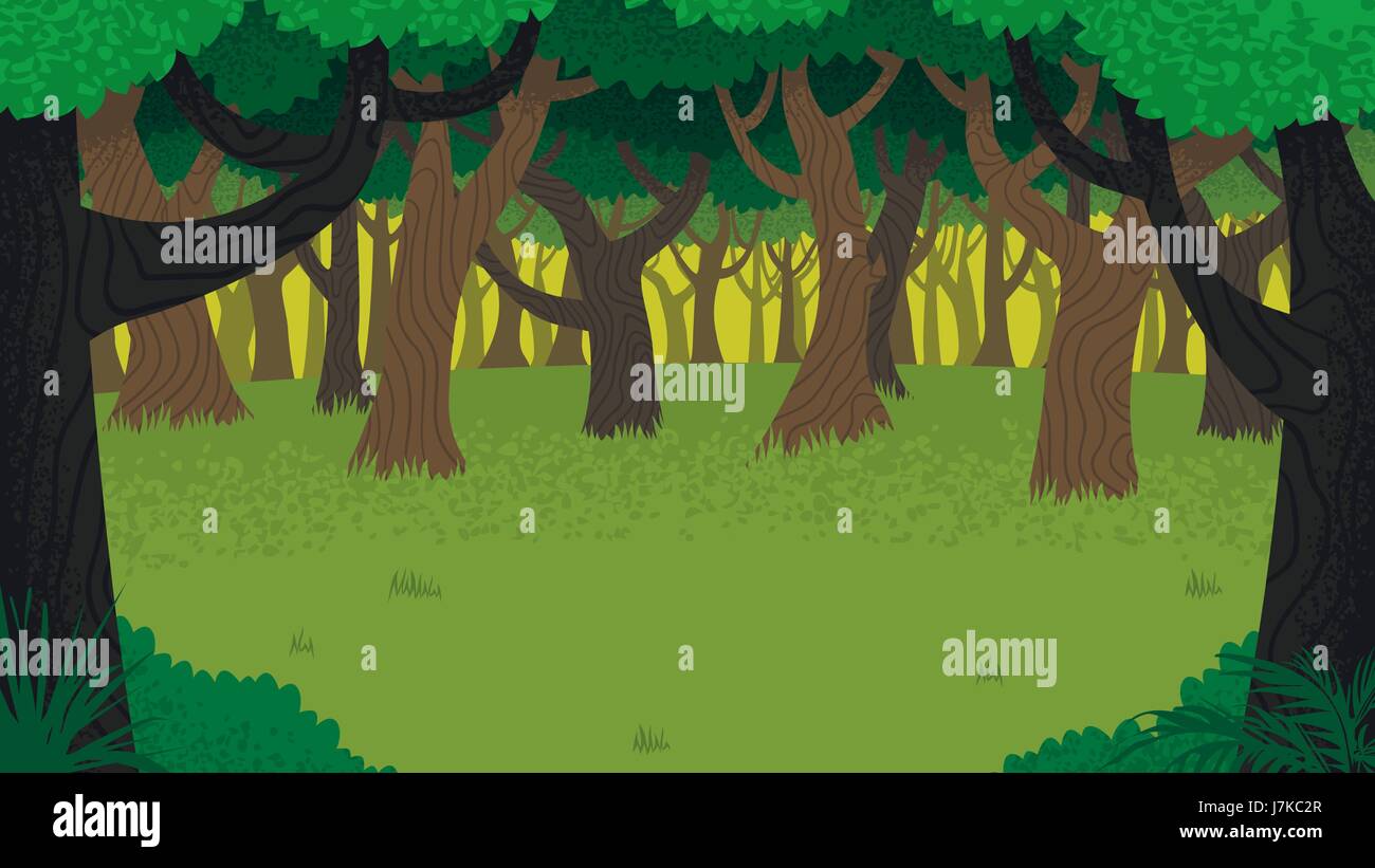 Cartoon illustration of forest with copy space Stock Vector Image & Art ...