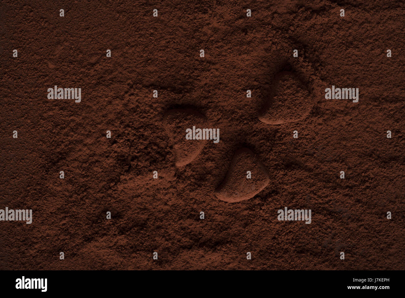 Chocolate candies covered in dark powder on a surface Stock Photo - Alamy