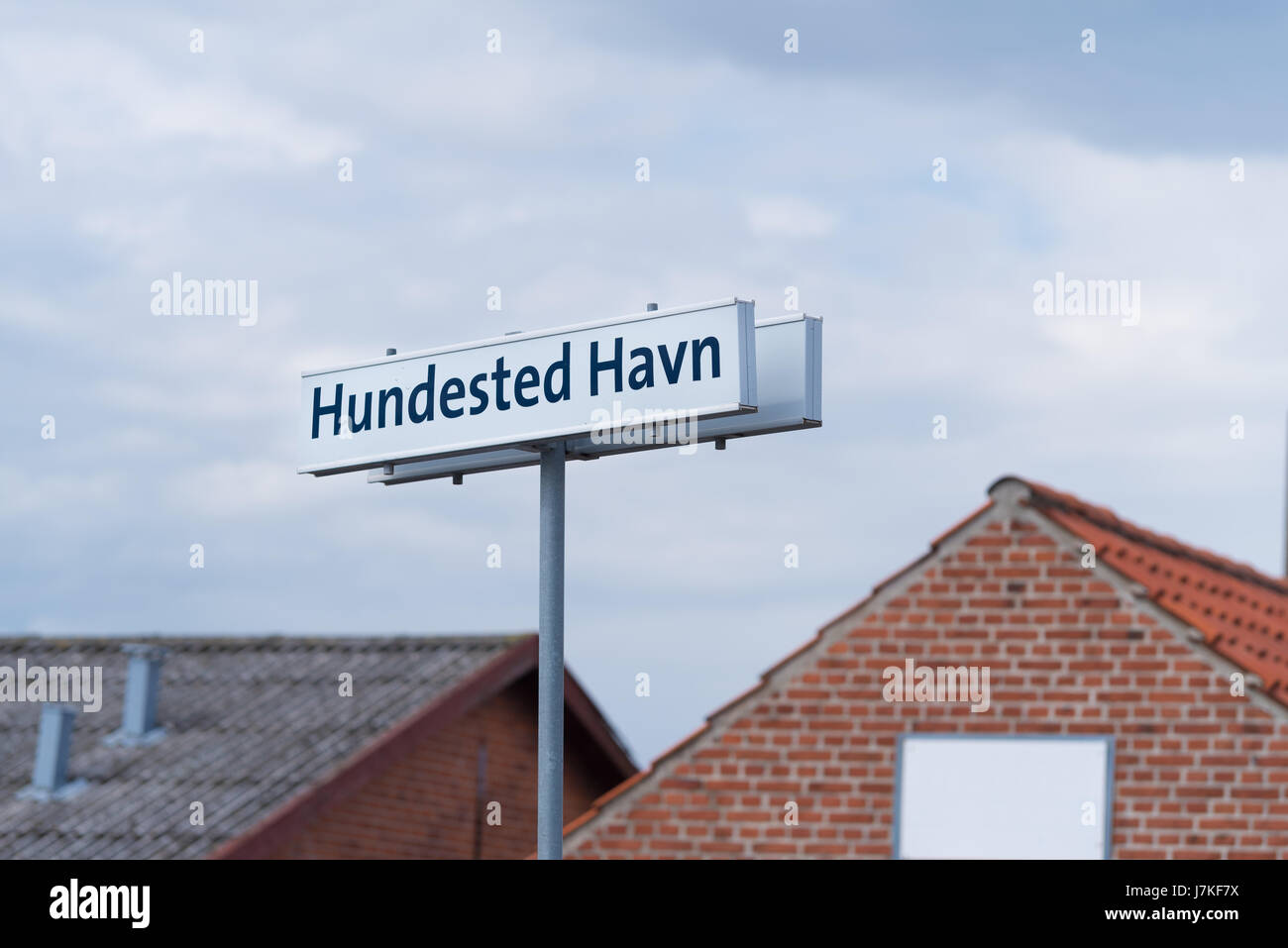 Hundested havn street name shield. Hundested is a small touristic place ...