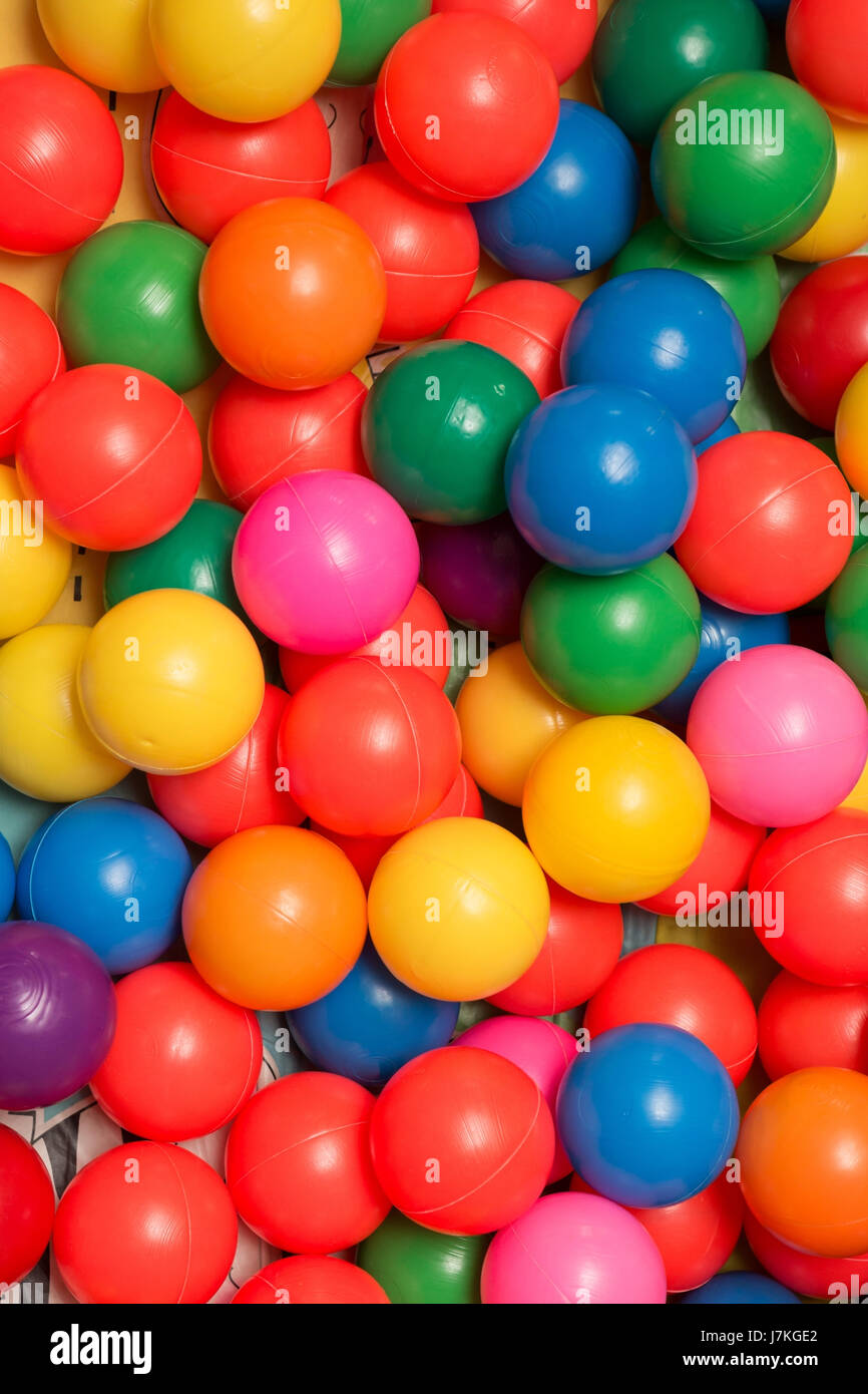 Variety Of Multicolored Ball Pit Balls Stock Photo - Alamy