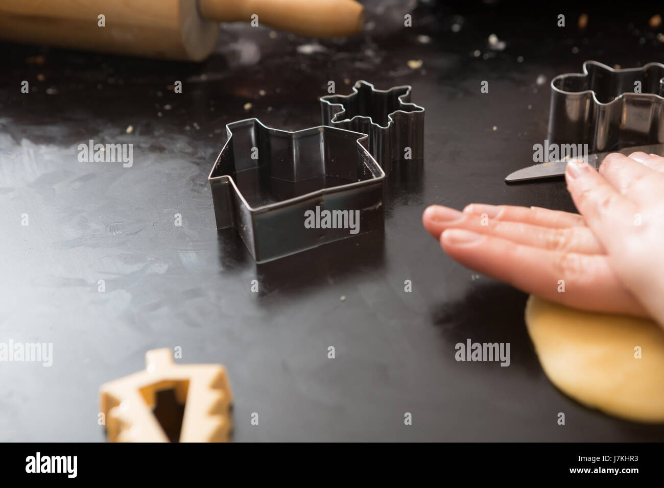 Hands Forming Dough For Baking Homemade Treats Stock Photo - Alamy