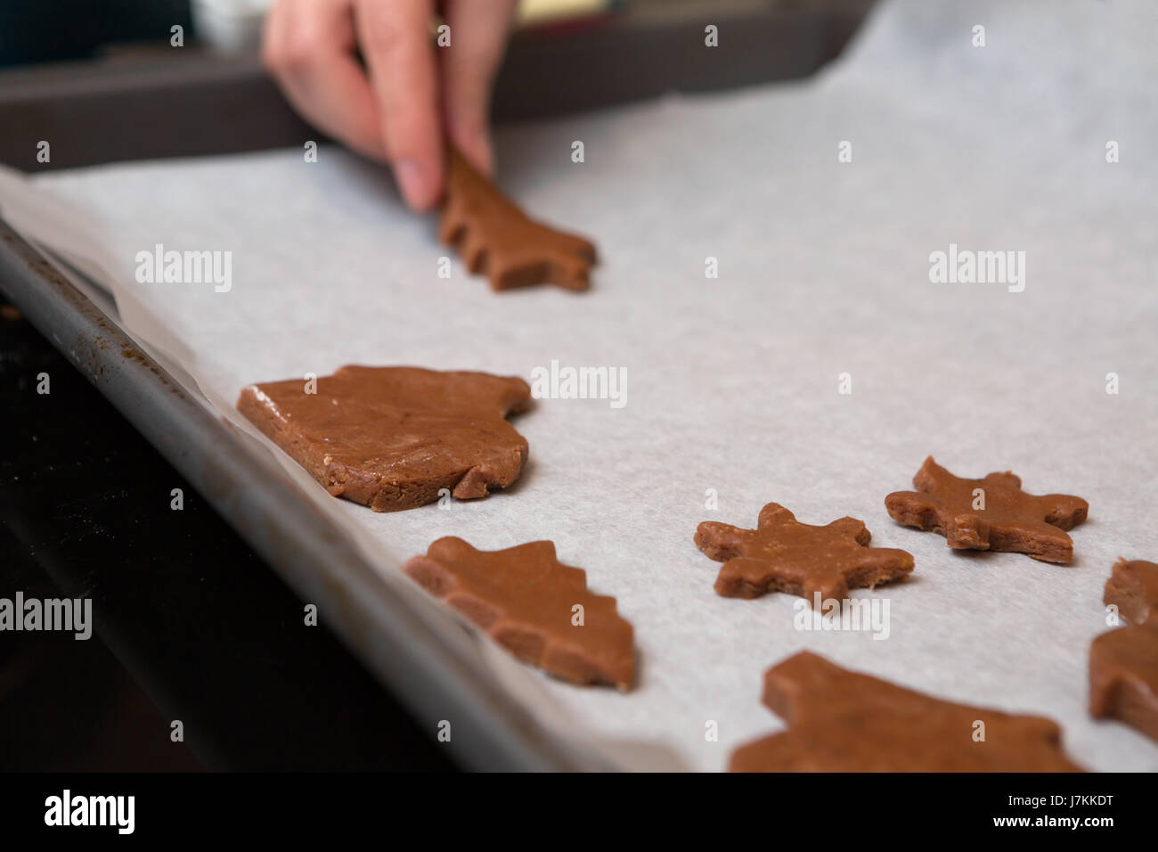 Different Biscuit Shapes On Baking Sheet Ready For The Oven Stock Photo ...