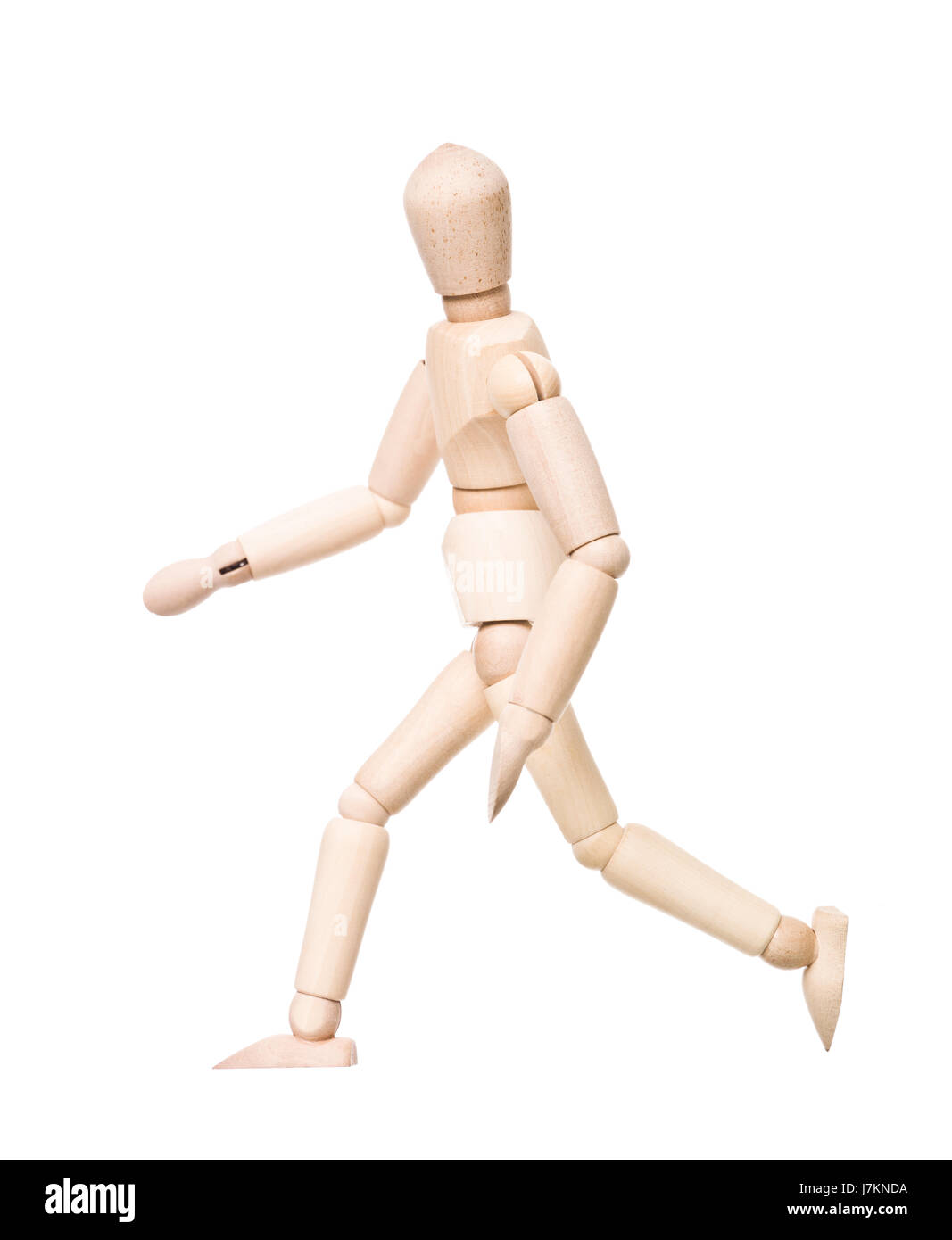 object art isolated wood jogging gesturing standing doll vertical ...