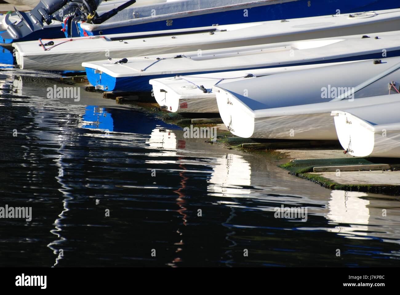 blue calm boat buoy clouds clear rowing boat sailing boat sailboat ...
