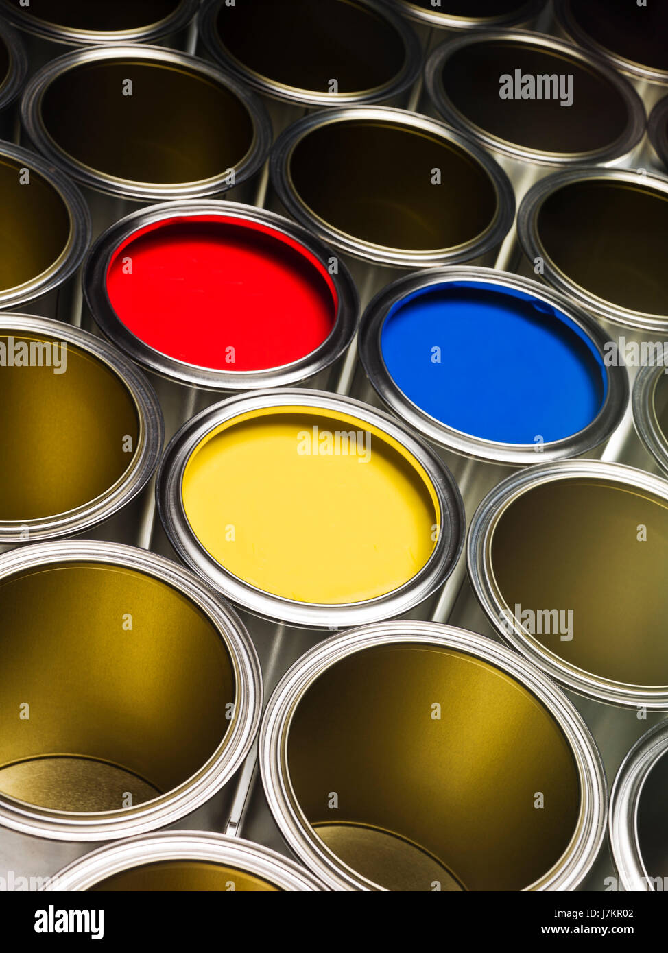 blue object art colour industry metal paint container empty cut out can ...