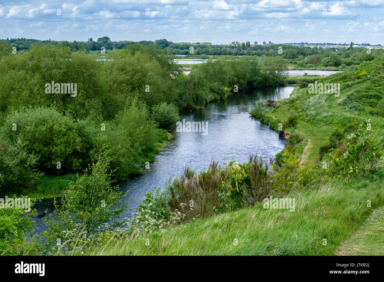 English summer river landscape Stock Photo - Alamy