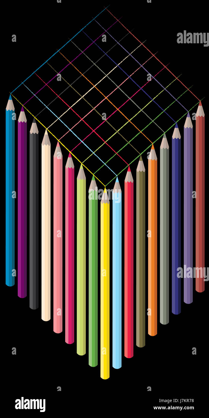 objects isolated colour pencils stationary color colors colours crayon ...