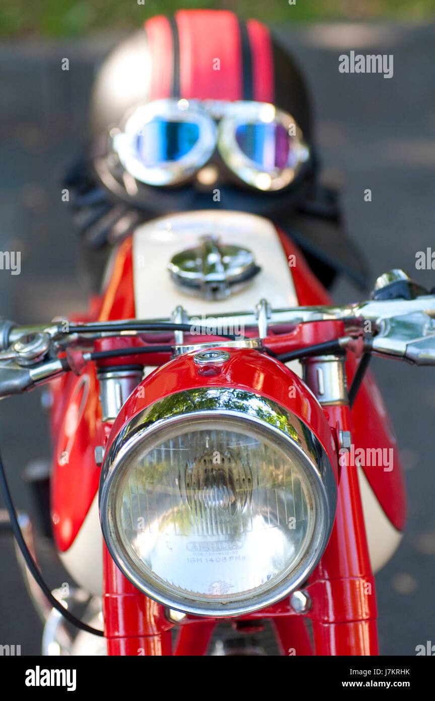 Italy, Motorcycle Gilera 175 Rossa Extra, Headlight Stock Photo - Alamy