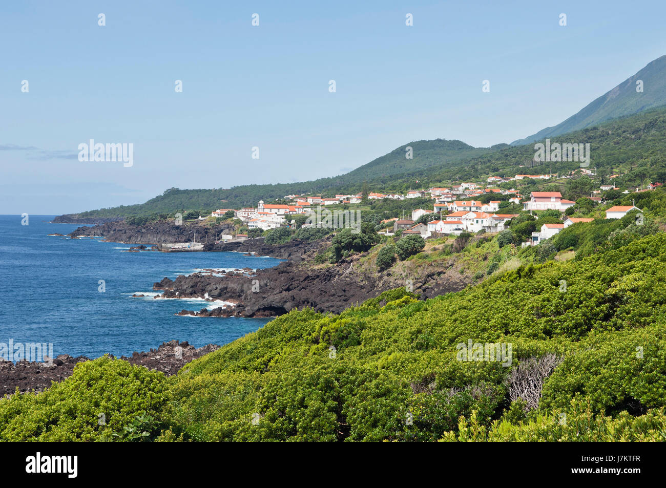 rock coast cliff basalt azores volcanic salt water sea ocean water blue ...