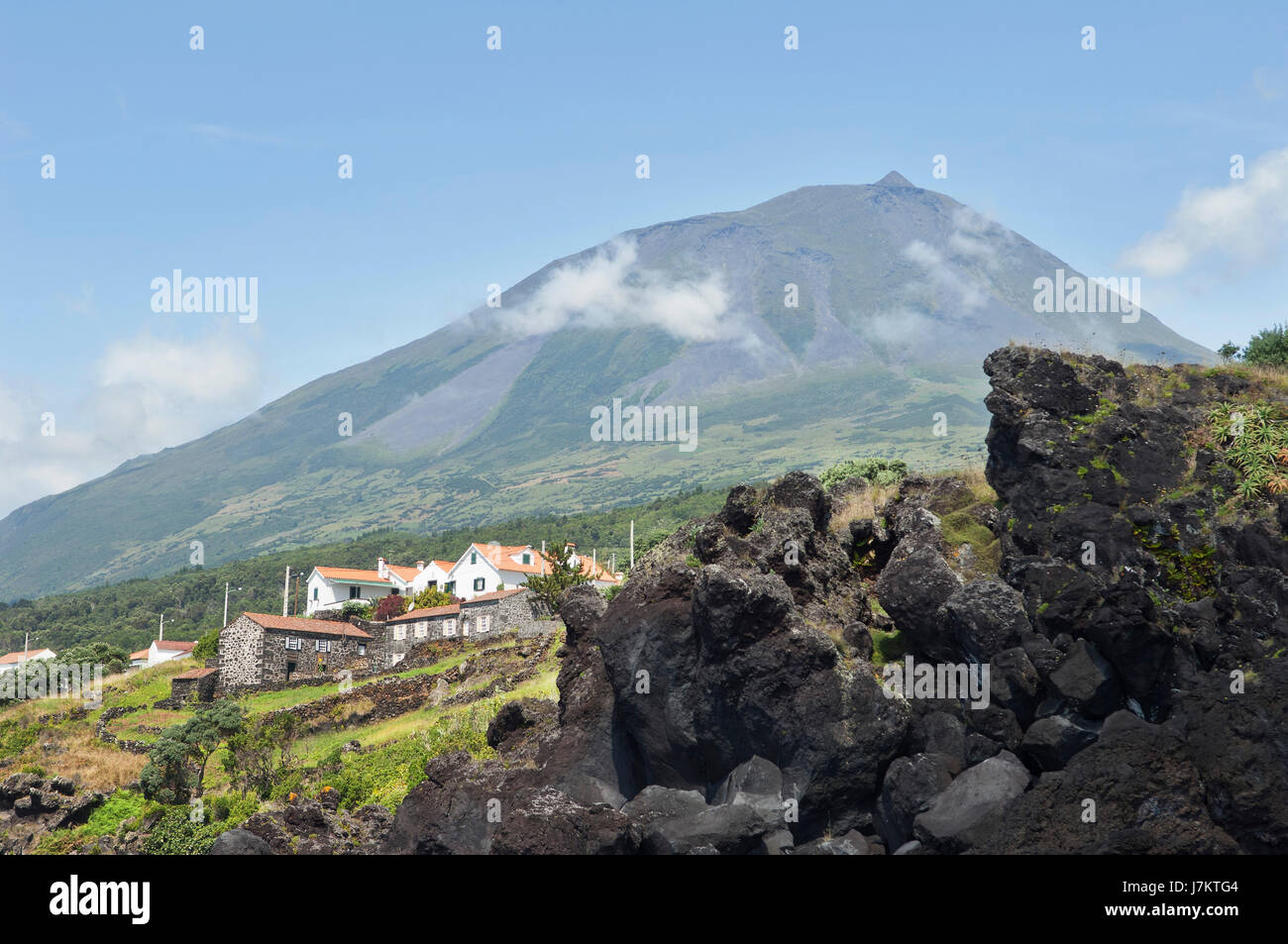 azores volcanic landscape scenery countryside nature community village ...