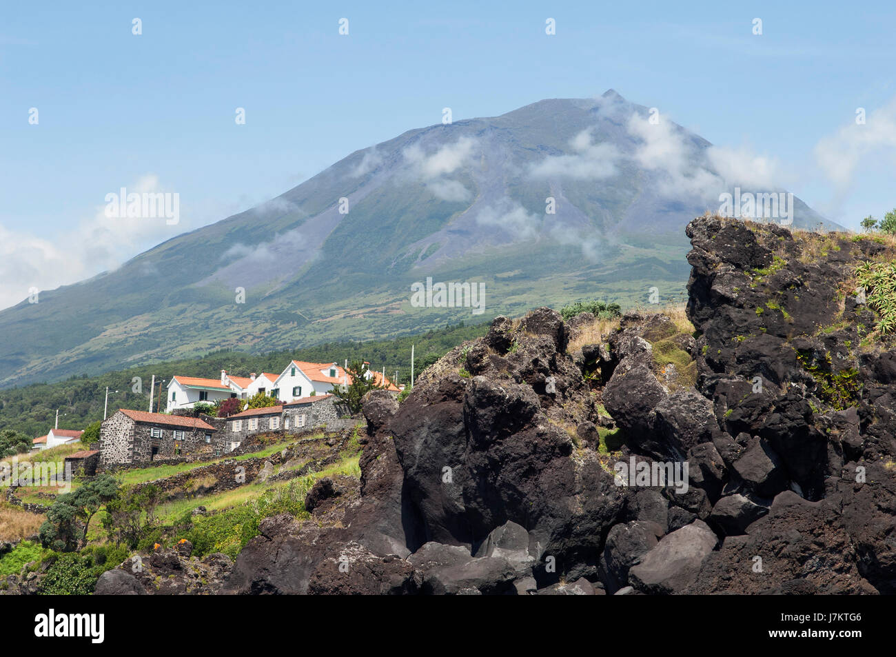 azores volcanic landscape scenery countryside nature community village ...
