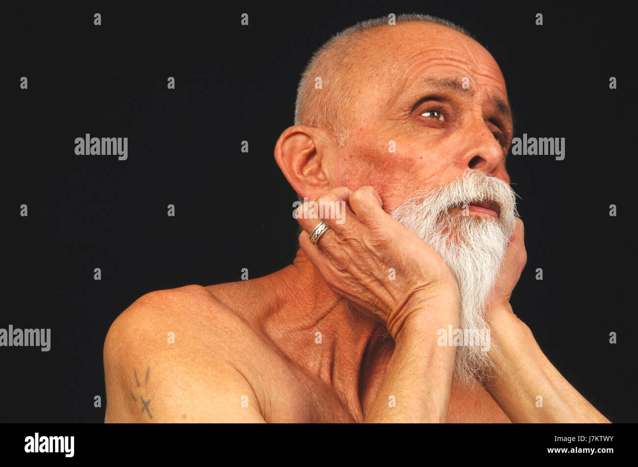 beard old elderly contemplate man senior senior citizen elderly person ...