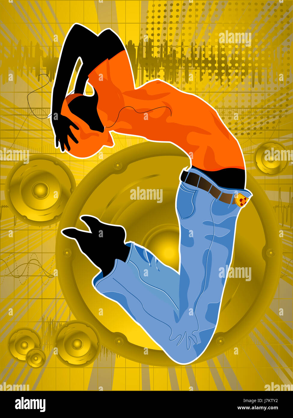 illustration decor decoration retro layout groove design disco music ...