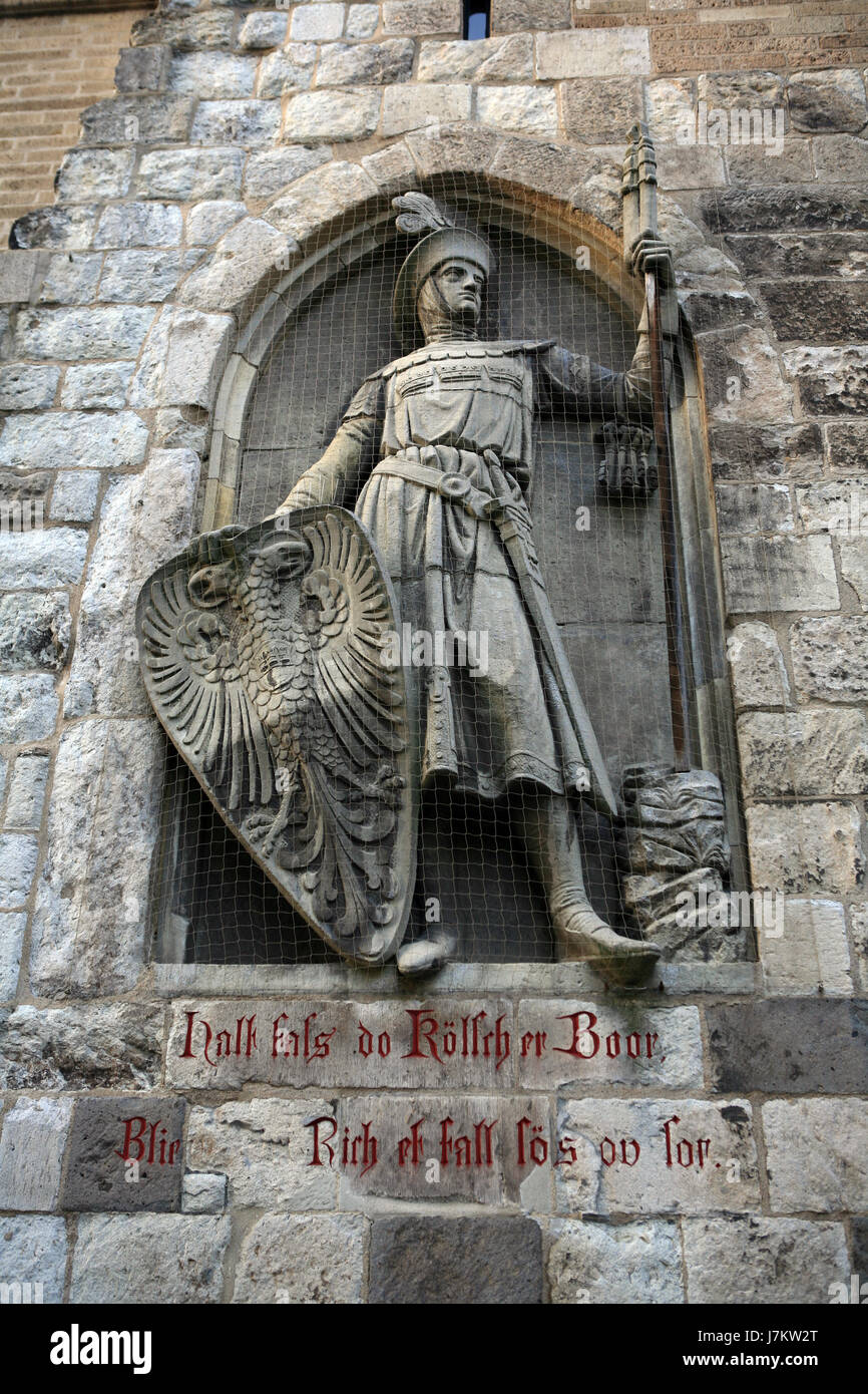 historical statue cologne germany german federal republic relief knight ...