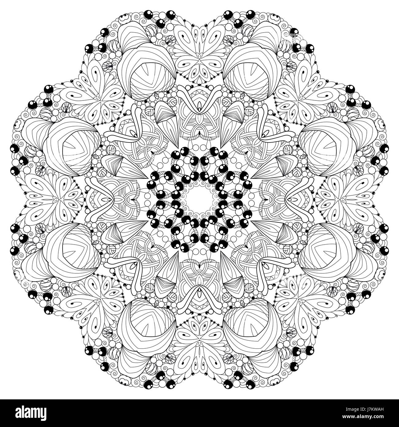 Vector Adult Coloring Book Textures. Hand-painted art design. Adult ...