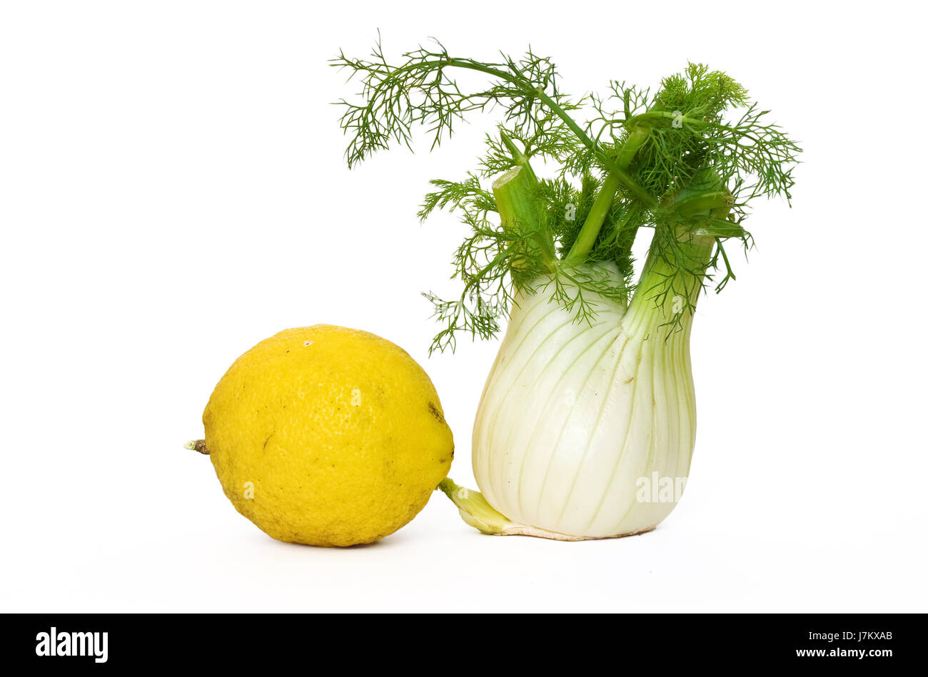 food aliment isolated green fruit vegetable fennel lemon citron yellow ...