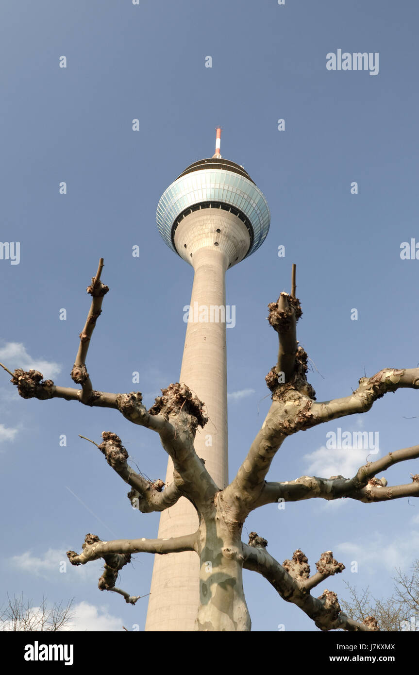 Dusseldorf rheinturm tower clock hi-res stock photography and images ...