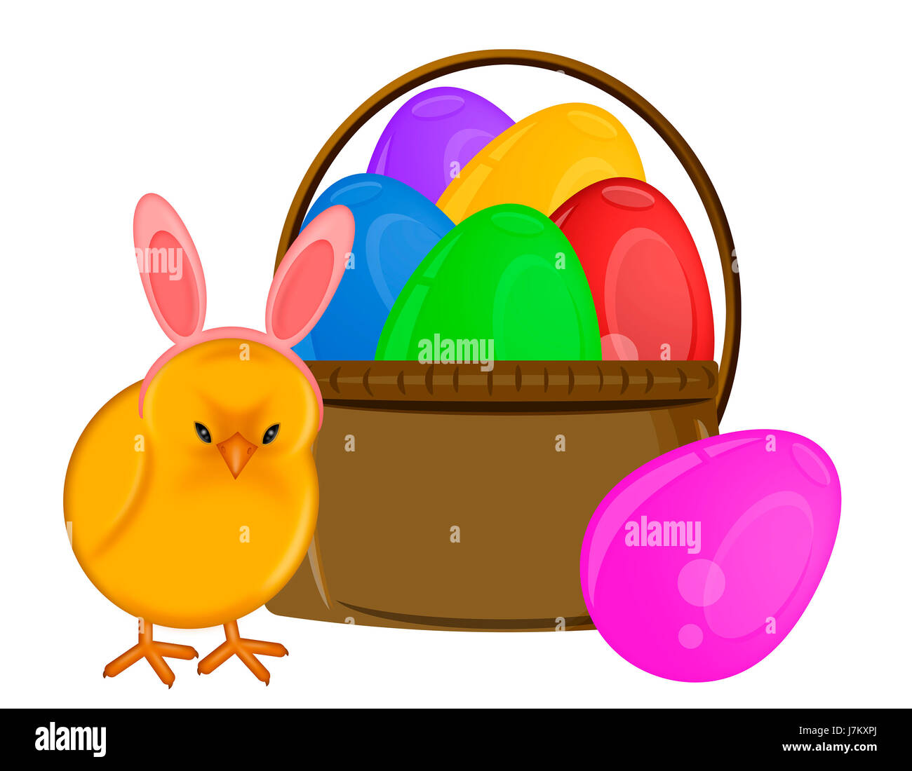 basket easter bunny bunnies chick eggs delighted unambitious ...