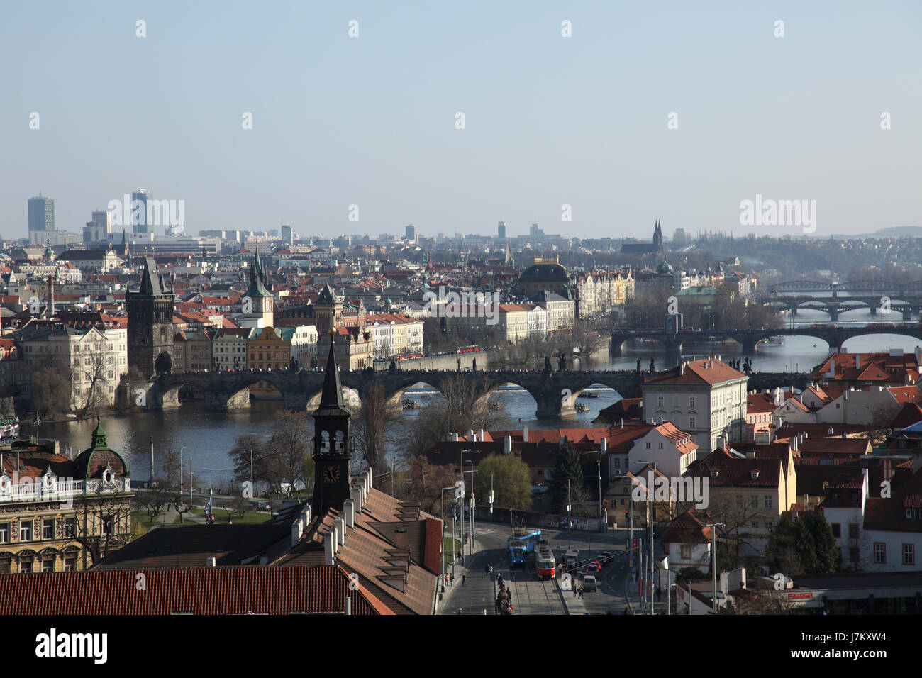 old town prague towers sight view outlook perspective vista panorama ...