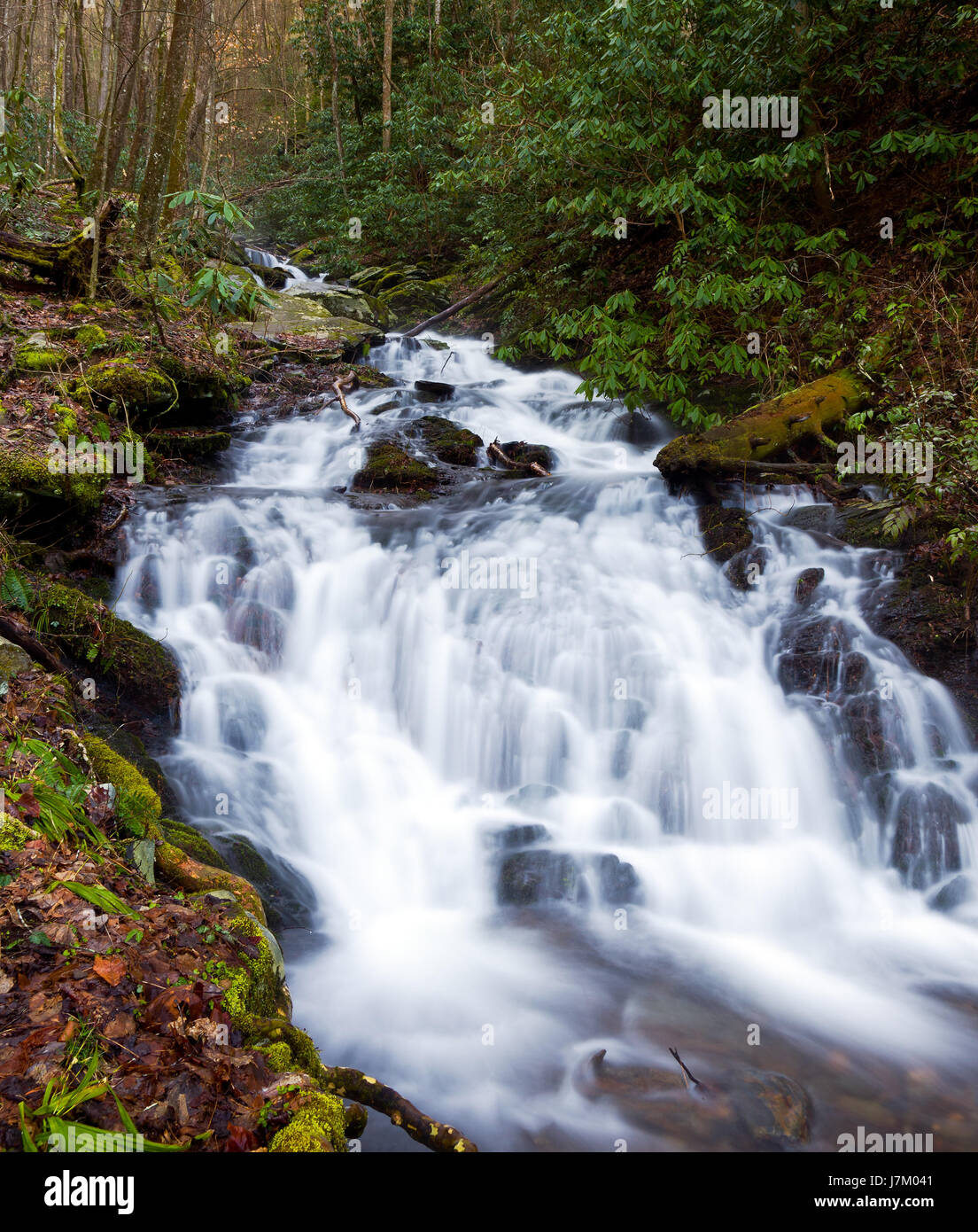 mountains stream waterfall laurel smoky falls drop drip drops seeping ...
