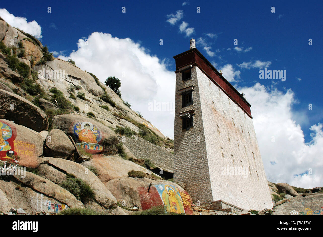tower religious culture traditional tibet tibetan white building tower ...