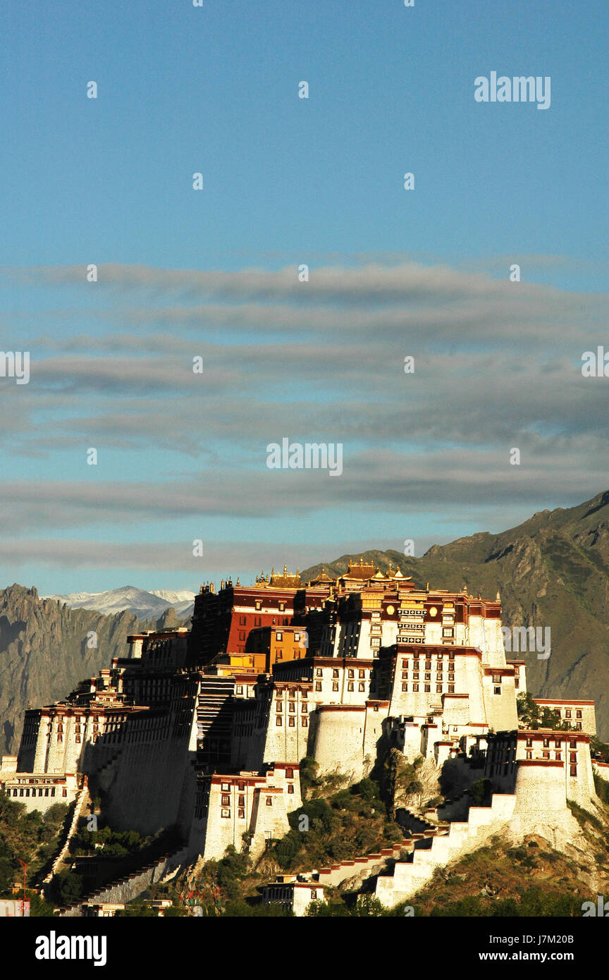 tibet palace landscape scenery countryside nature buddhism building ...