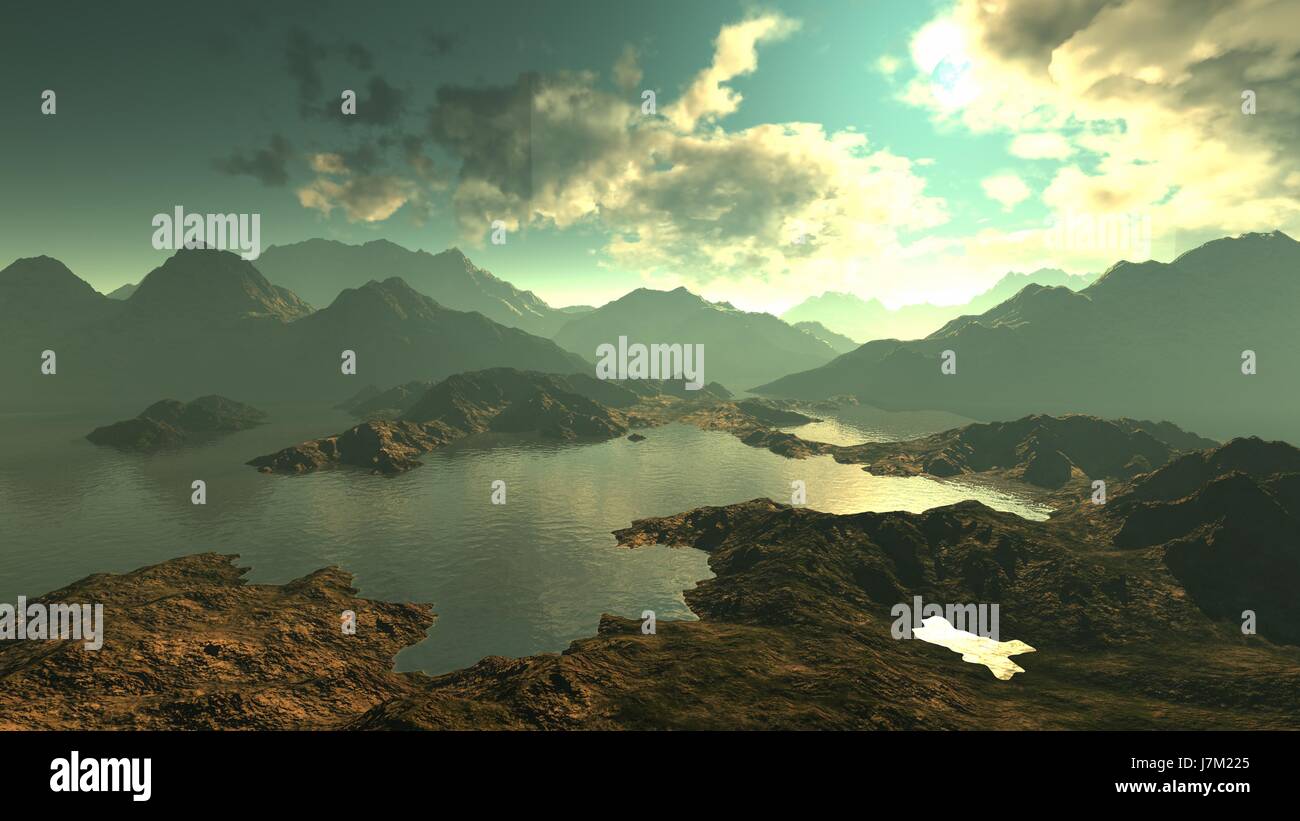 beautiful beauteously nice mountains skyline landscape scenery ...