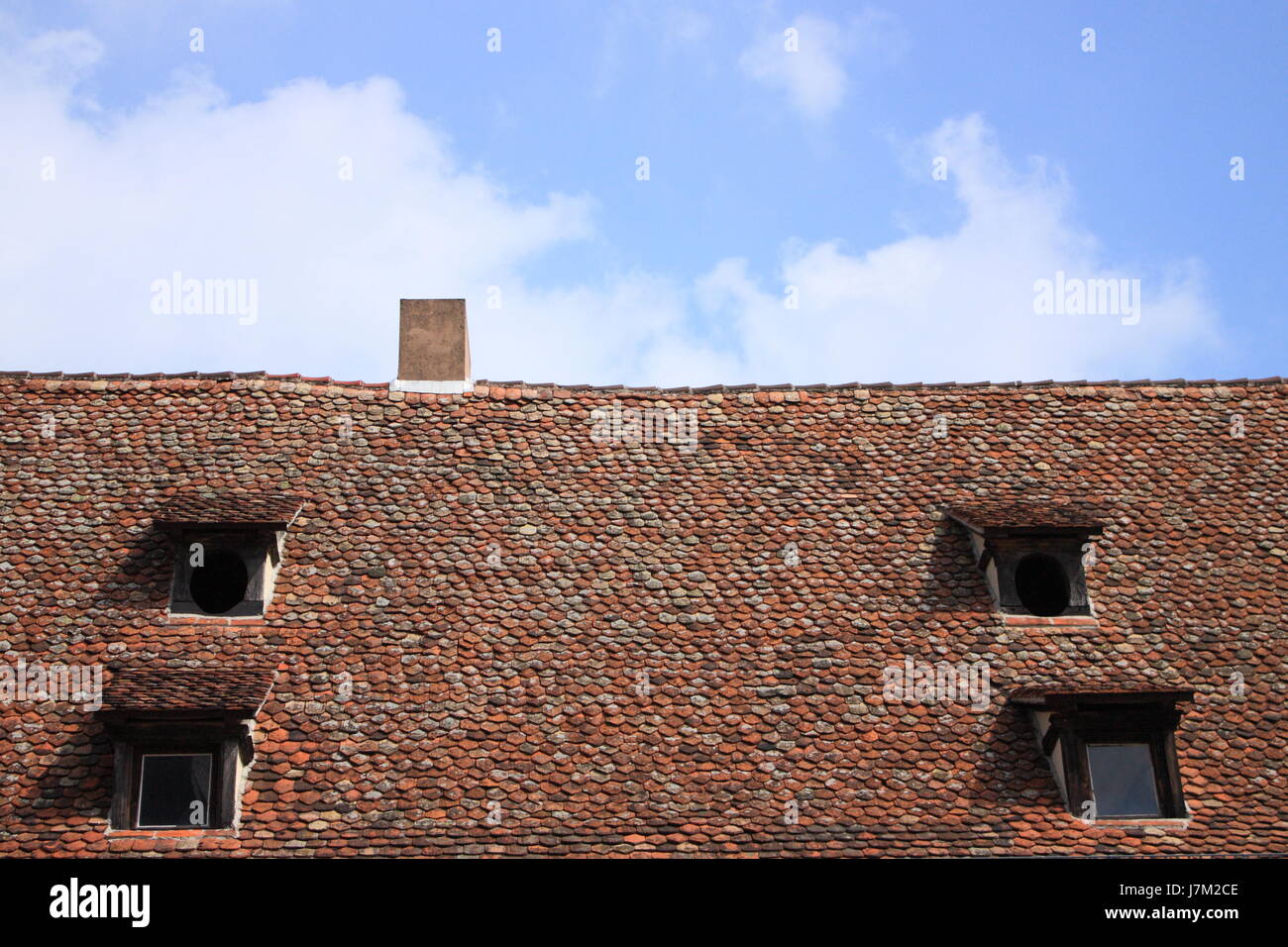 historical brick tile rooftop old blue historical house home dwelling ...