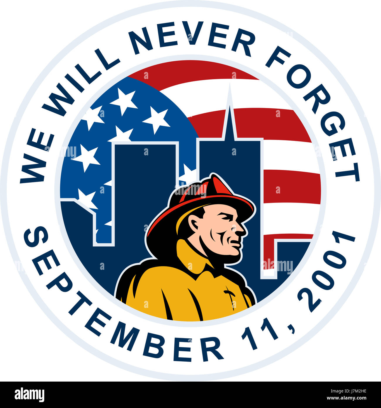 american fireman hero terrorism remember american illustration flag ...