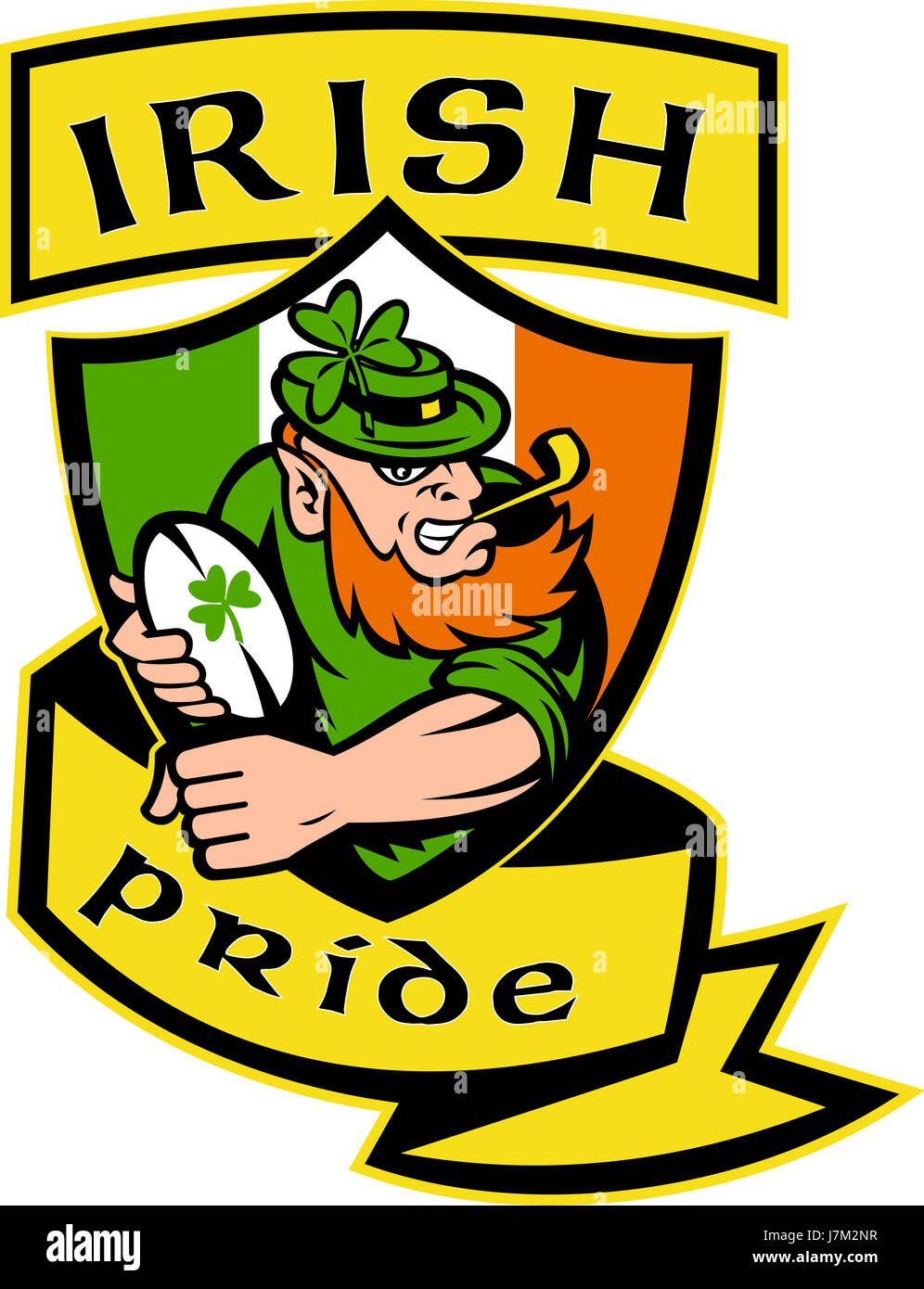 ball flag ireland player irish shield goblin leprechaun rugby sport ...