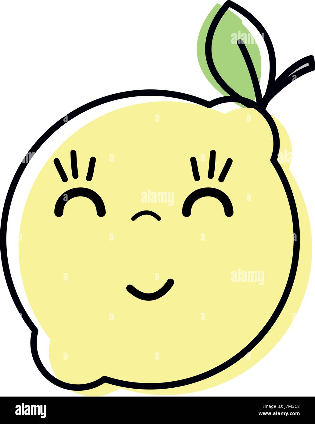 kawaii nice happy lemon fruit Stock Vector Image & Art - Alamy