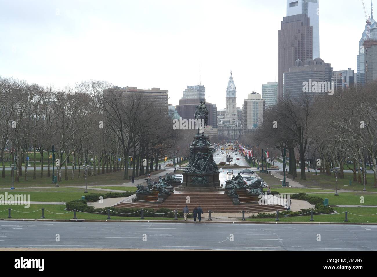 Ben Franklin parkway, Center city Philadelphia view Stock Photo - Alamy