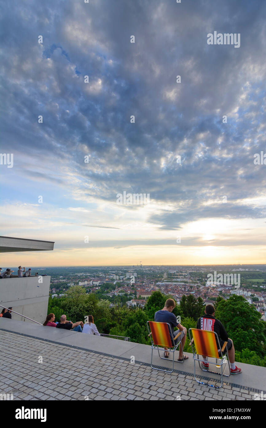 district Karlsruhe-Durlach: view from terrace of mountain Turmberg to ...