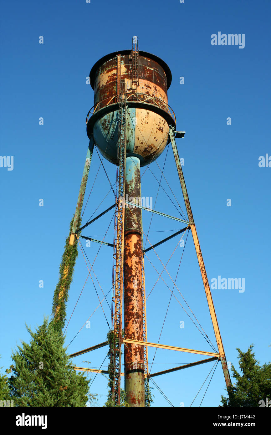 blue tower industry industrial steel metal rusty rusted style of ...