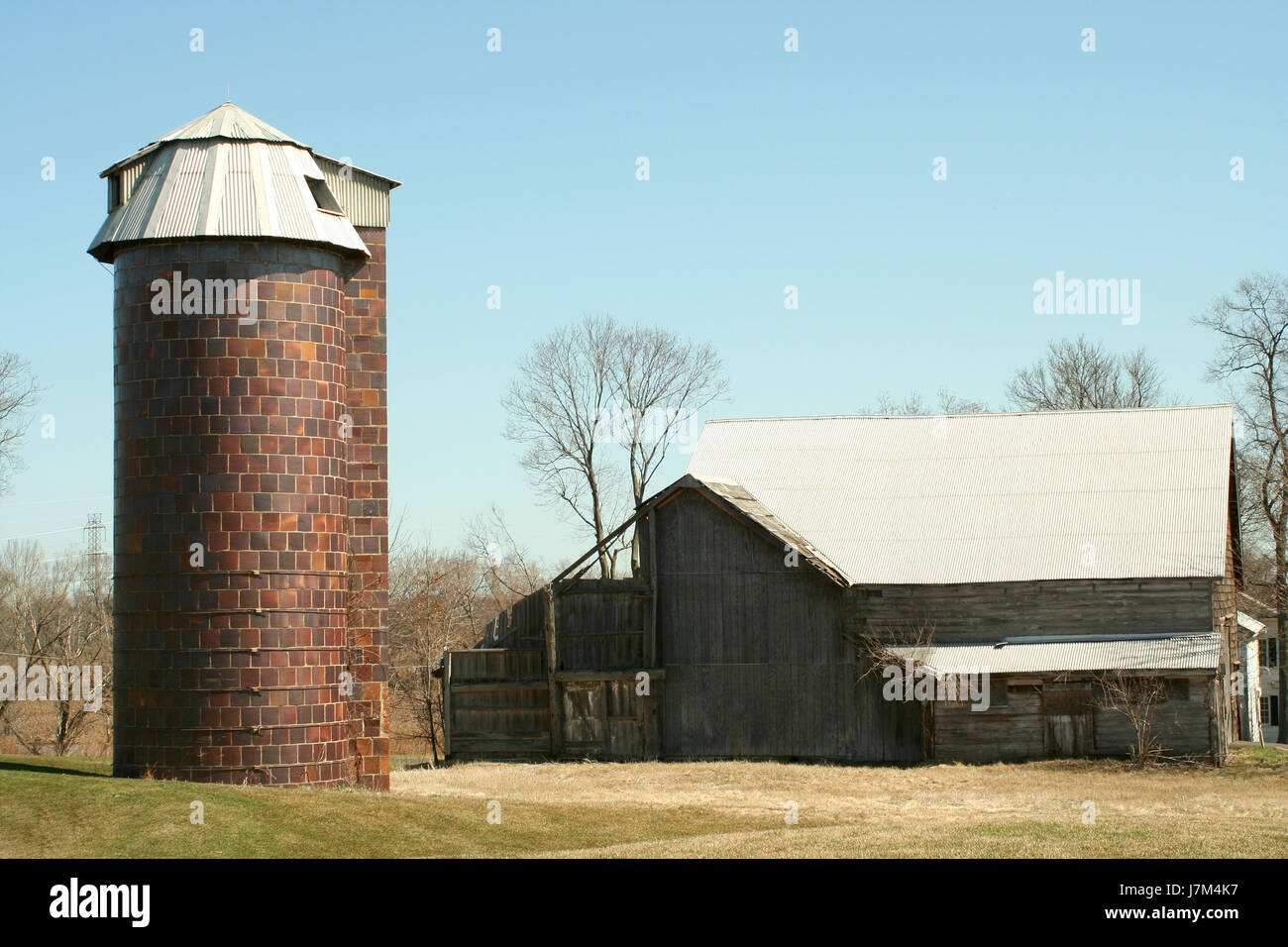 blue green agriculture farming field barn farm country silo rural ...