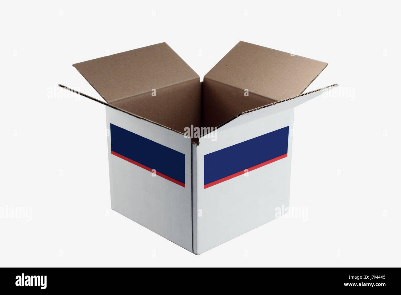 isolated corrugated open package container parcel box boxes uncap white ...