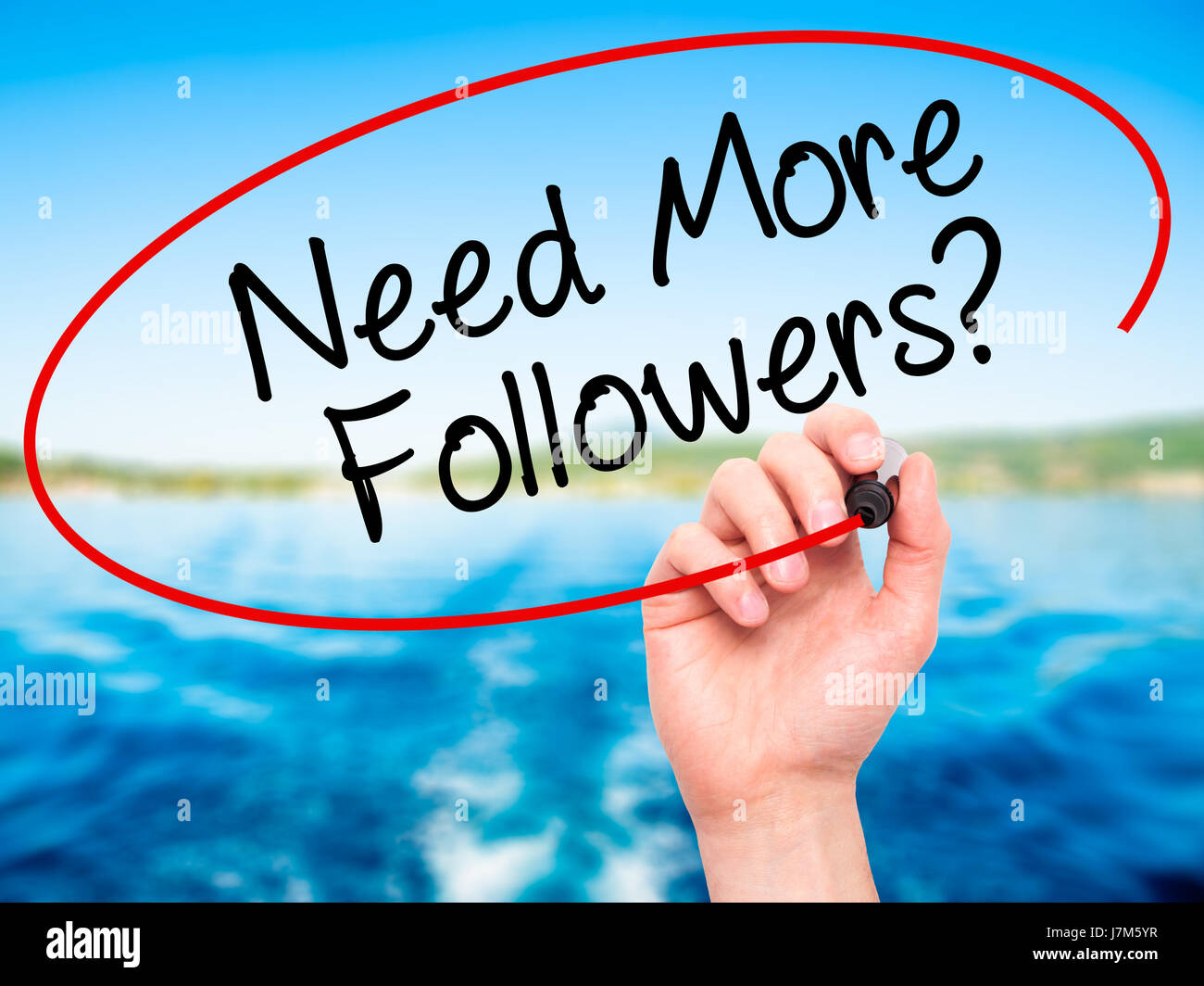 Man Hand writing Need More Followers? with black marker on visual ...