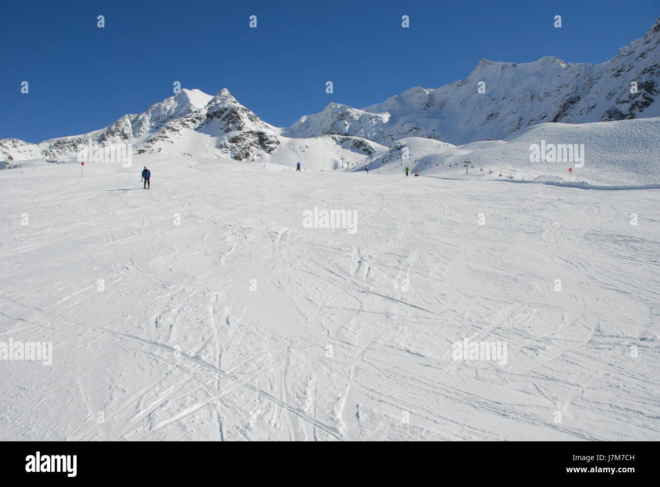blue winter alps ski-region snow mountain blue humans human beings ...